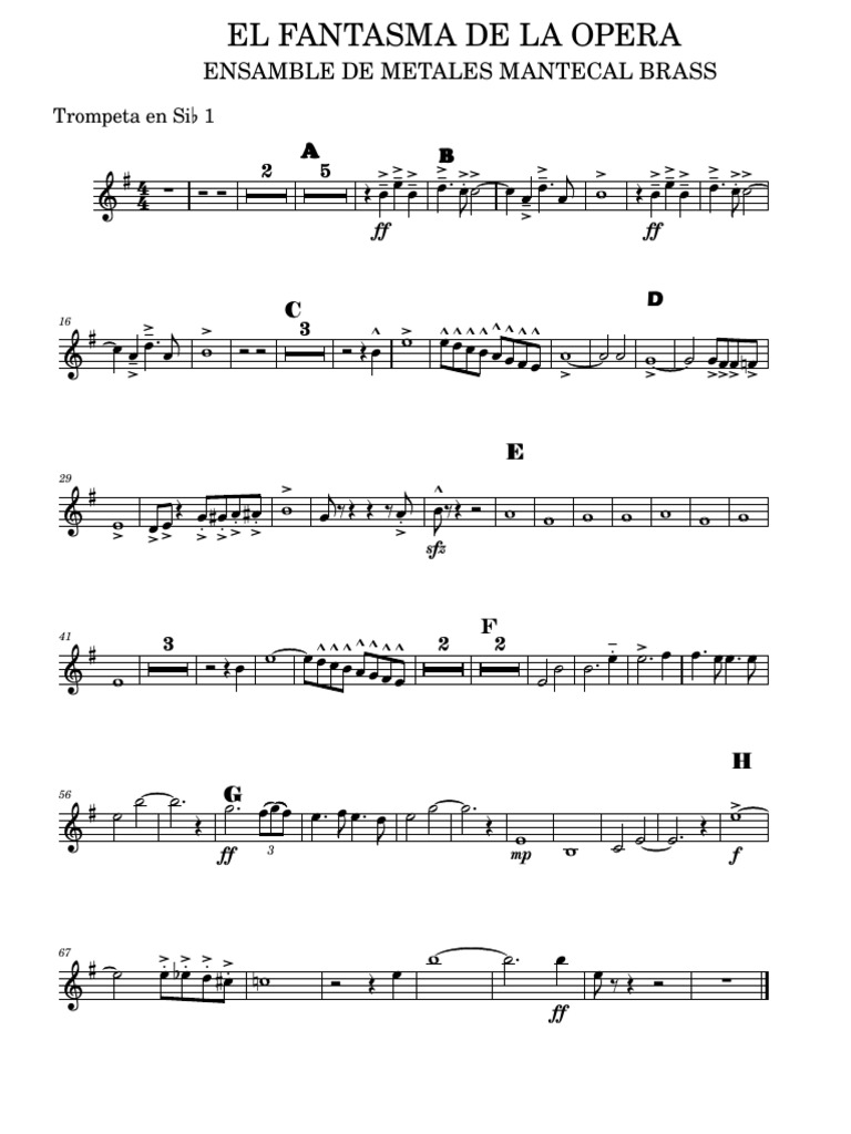 El Fantasma de La Opera Version 1-Trompeta_en_sib_1 | PDF
