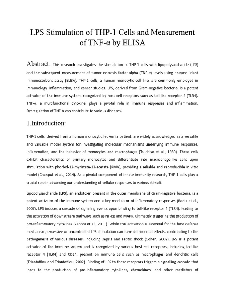 LPS Stimulation of THP | PDF | Immune System | Inflammation