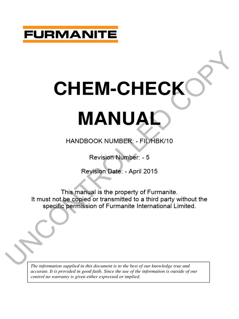 Chem Check Manual Full Rev 5 | PDF | Occupational Safety And Health ...