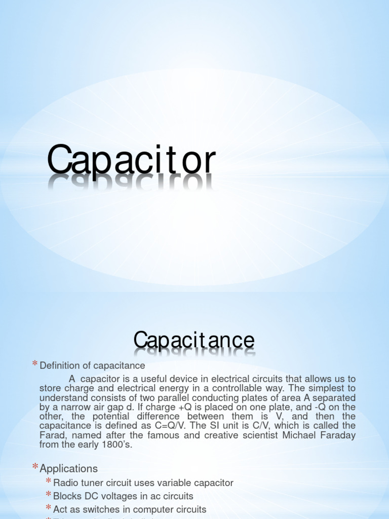 Capacitor | PDF | Capacitance | Capacitor