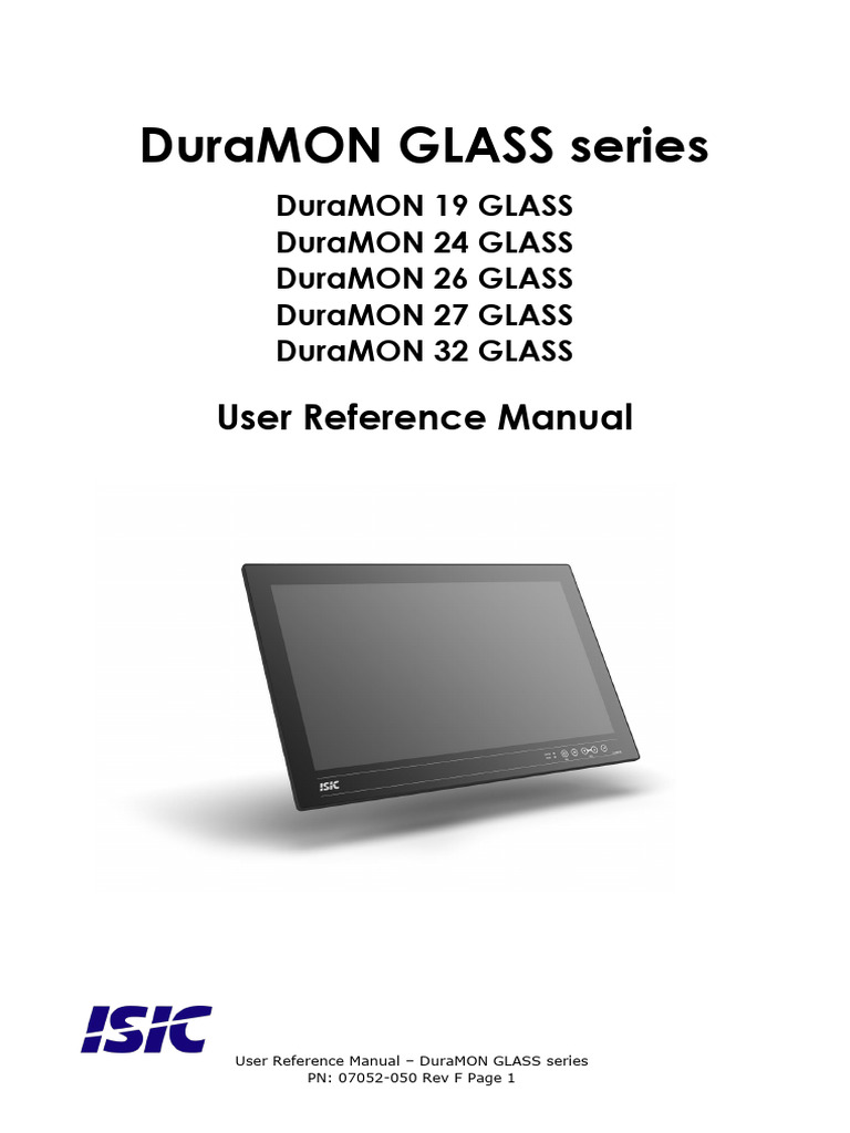 User Manual DuraMON G-Line Rev F | PDF | Computer Monitor | Display Technology