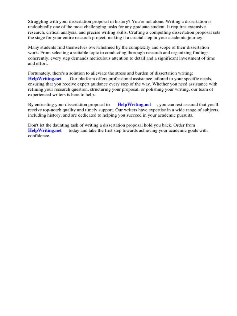 Dissertation Proposal Sample History | PDF | Thesis | Doctor Of Philosophy