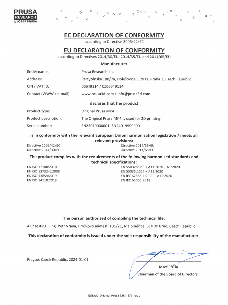 mk4 Eu Declaration of Conformity | PDF