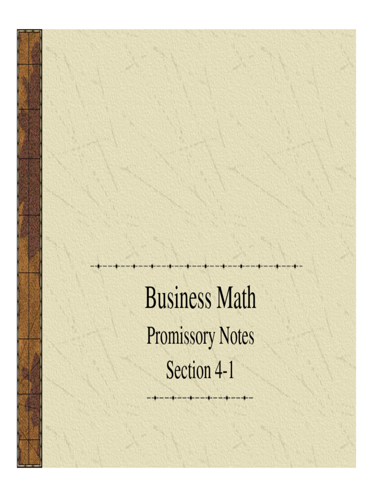 Understanding Promissory Notes | PDF | Loans | Interest