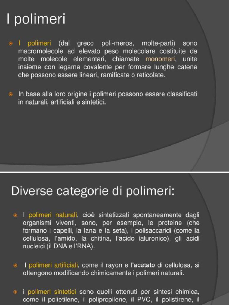 Intro Polimeri | PDF