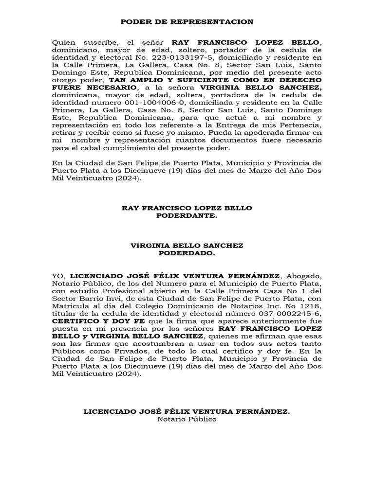 Poder de Representacion 4 | PDF