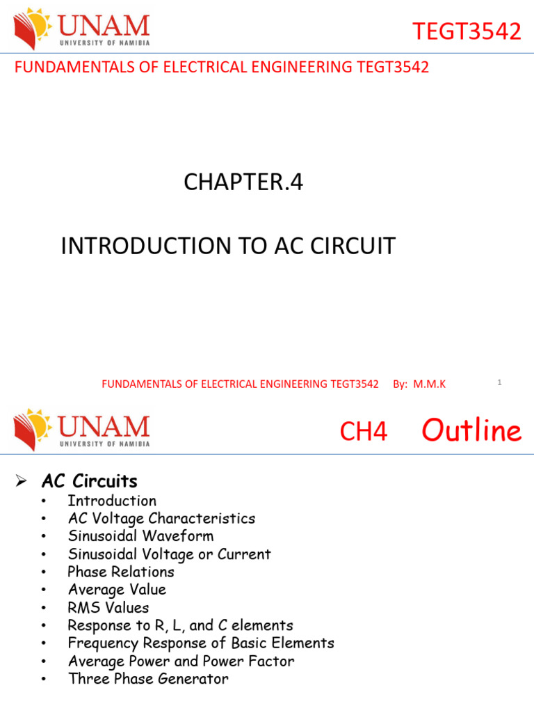 Chapter 4-2 (AC Generation) | PDF | Electrical Network | Inductor