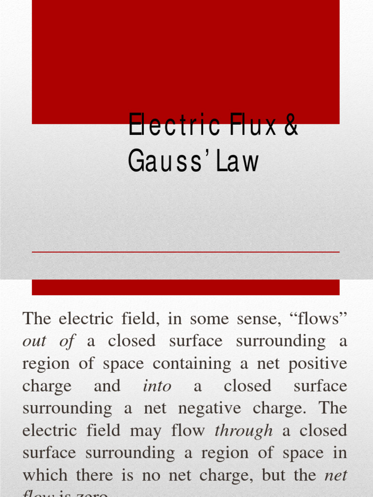 Electric Flux & Gauss Law | PDF | Flux | Electric Field Electric Flux & Gauss Law | PDF | Flux | Electric Field