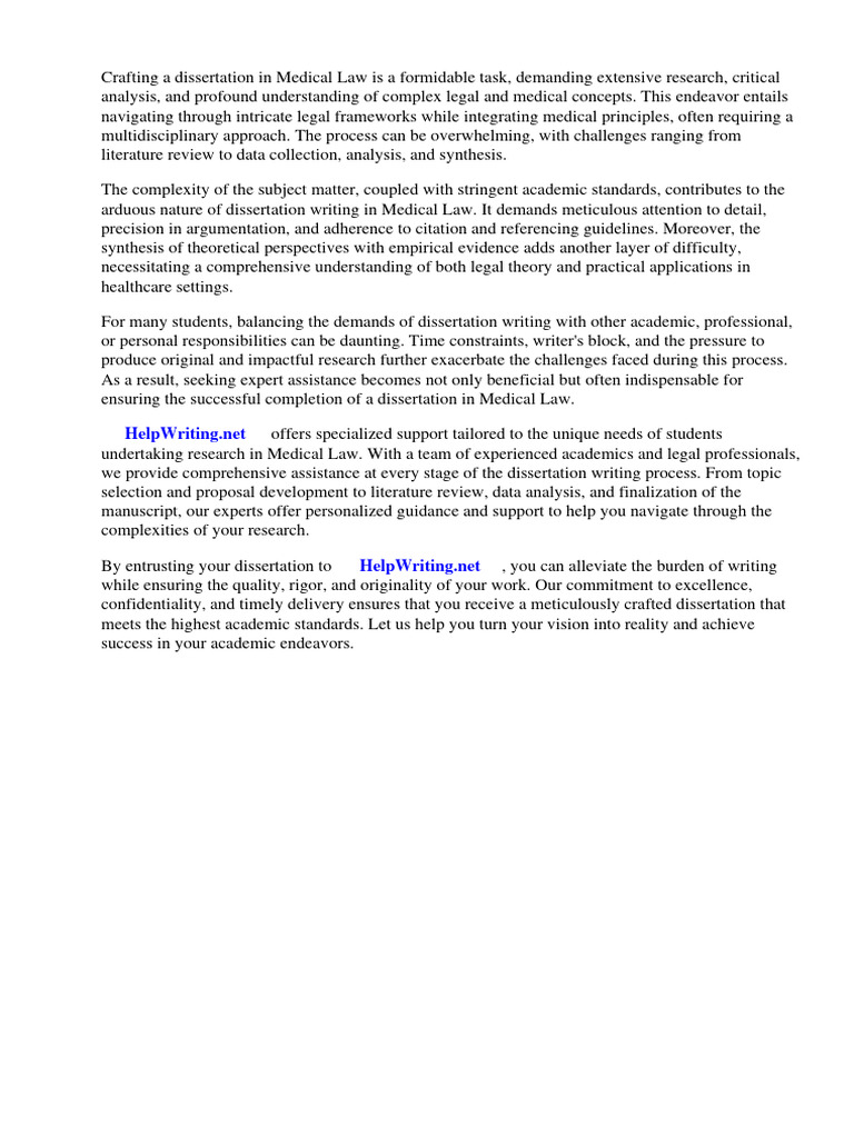 Dissertation Medical Law | PDF | Health Care | Thesis