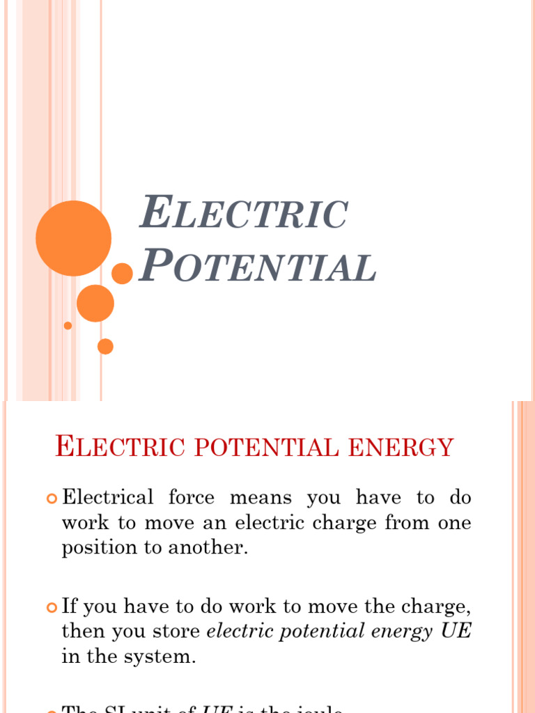 Electric Potential | PDF | Potential Energy | Voltage