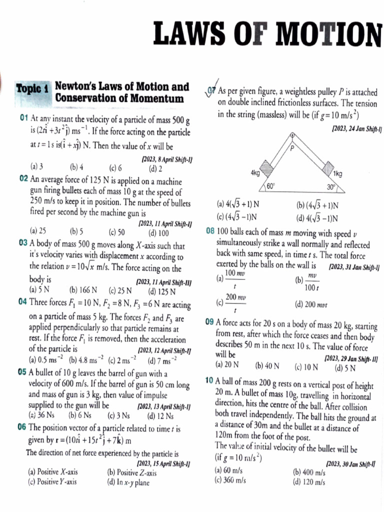 Laws of Motion Iit &neet-1 | PDF