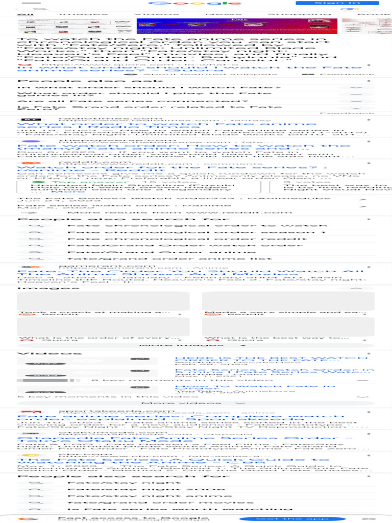 Fate Chronological Order - Google Search | PDF