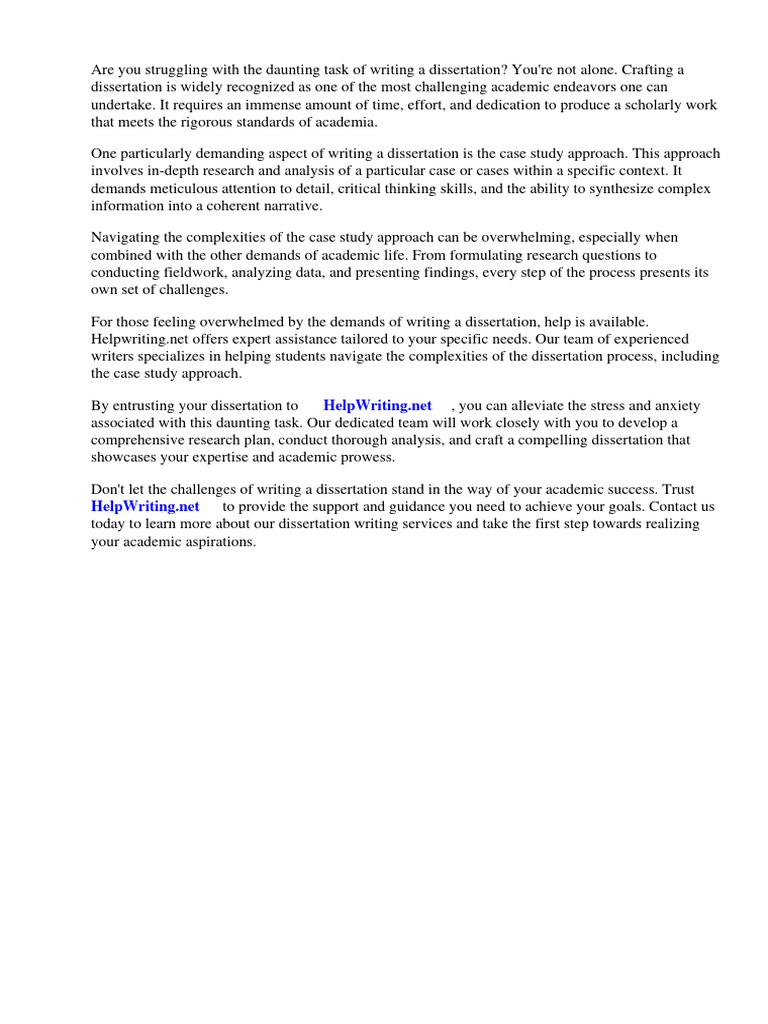 Dissertation Case Study Approach | PDF | Methodology | Qualitative Research