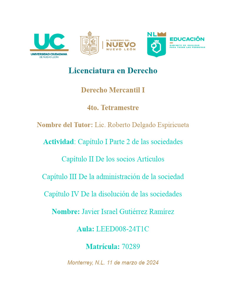 Actividad 7 Derecho Mercantil | PDF | Sociedad de responsabilidad ...