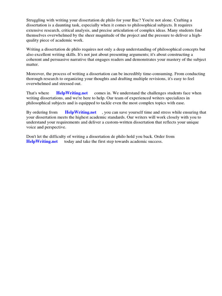 Dissertation de Philo Type Bac | PDF