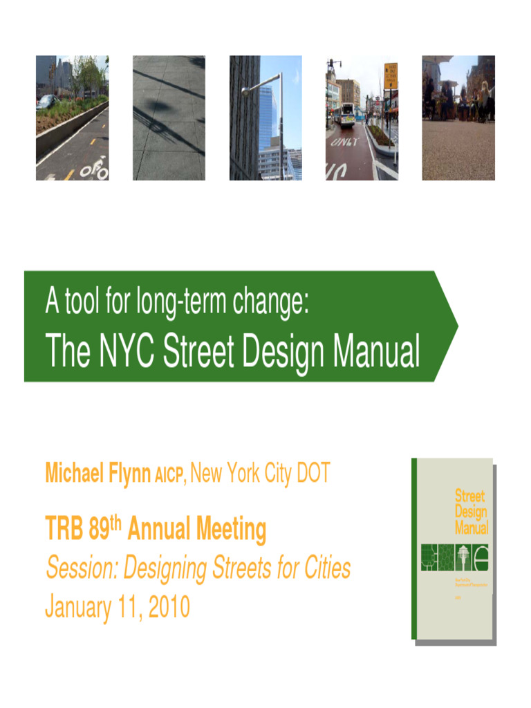 The NYC Street Design Manual | PDF | Sidewalk | Infrastructure