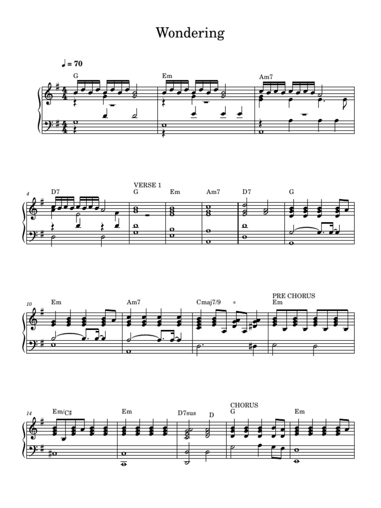 Wondering | PDF | Songs | Musical Forms