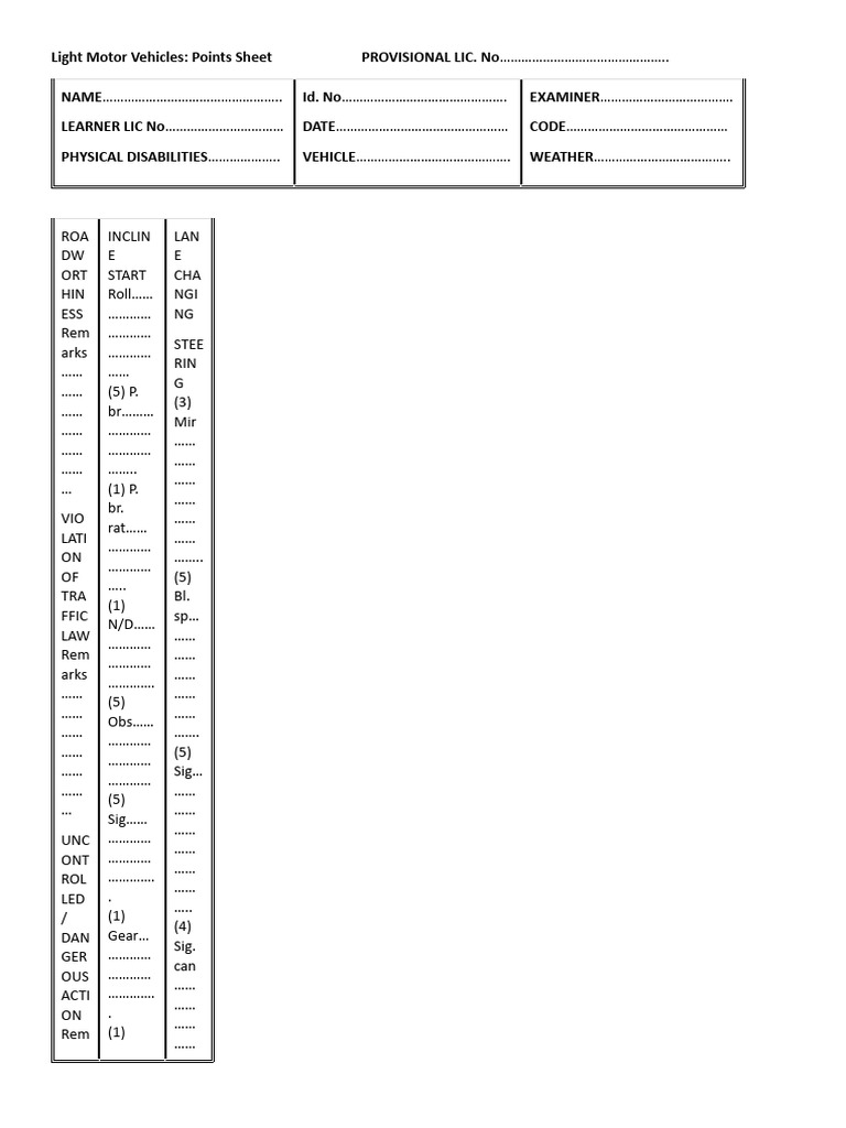 Light Motor Vehicles | PDF
