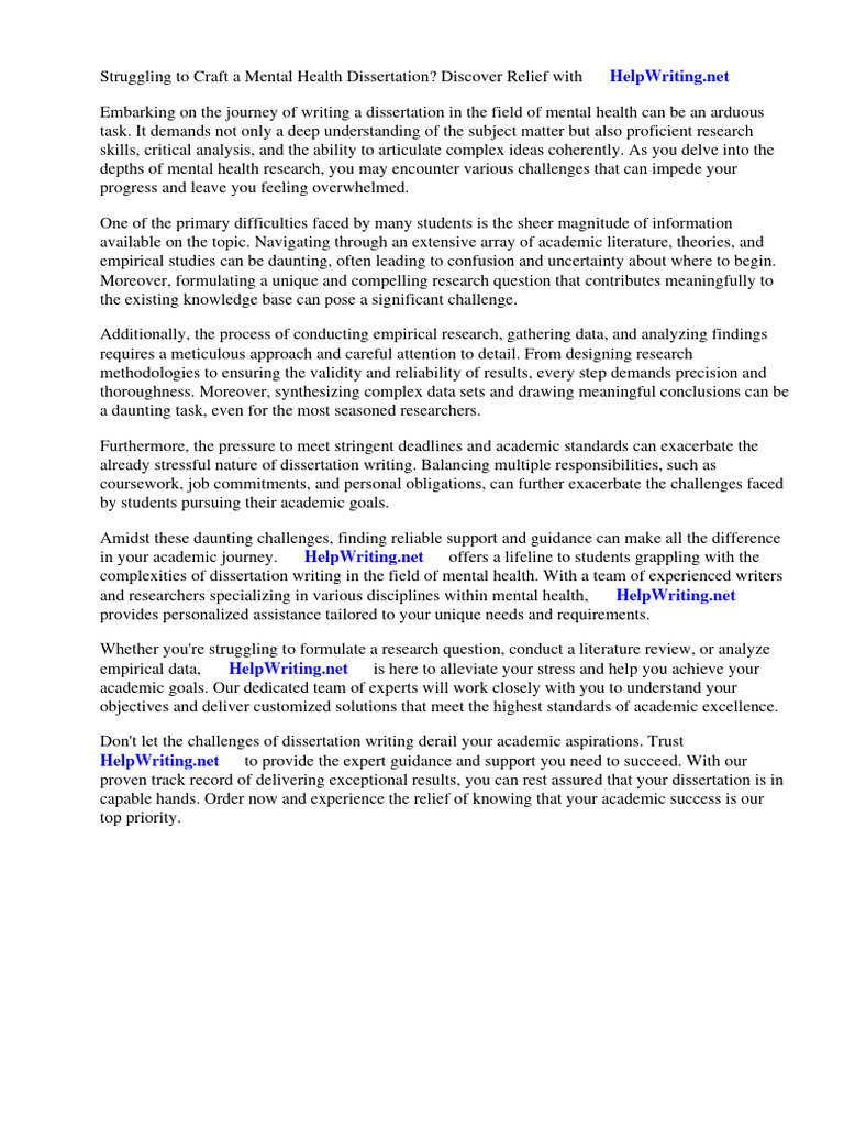 Mental Health Dissertation Titles Pdf Mental Health Mental Disorder