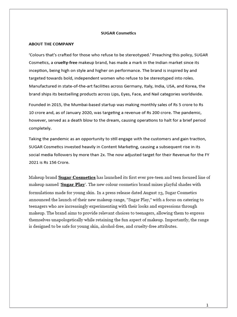 Sugar Play Final | PDF | Cosmetics | Brand