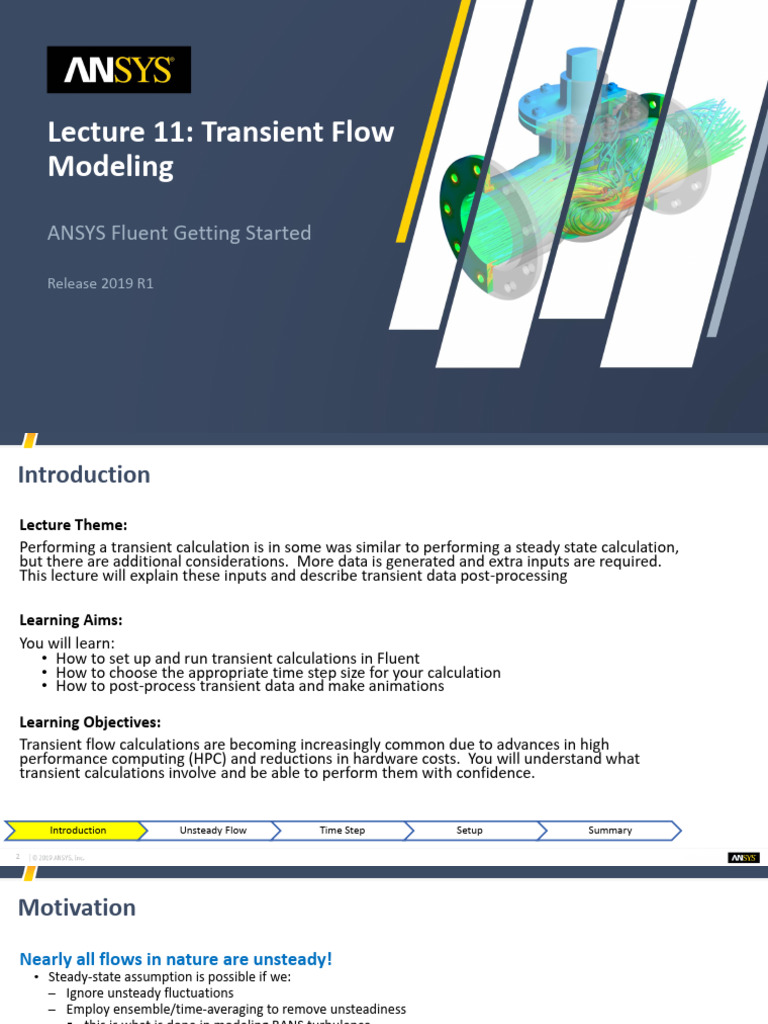 Fluent GetStart 19.3 L11 Transient | PDF | Fluid Dynamics ...