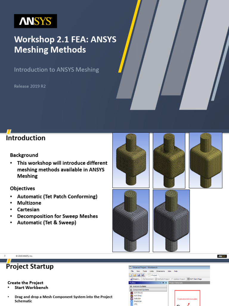 Mesh-Intro 19R2 WS2.1 FEA Workshop Instructions ANSYS Meshing Methods | Download Free PDF ...