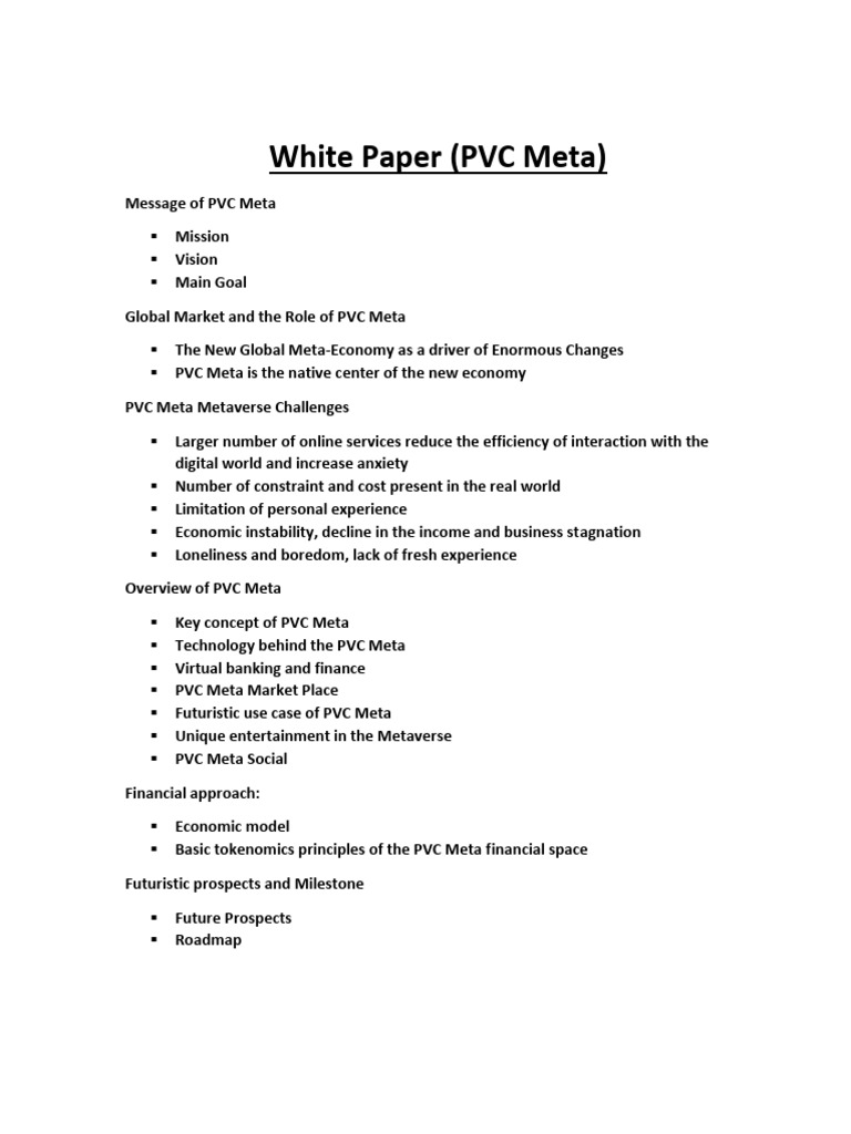 PVC Meta Info | PDF | Cryptocurrency | Virtual World