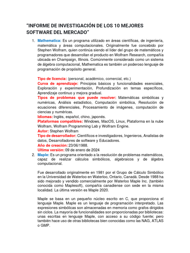 Top 5 Software de Álgebra Computacional | PDF | Software | Ingeniería de software