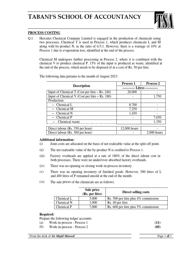 Process Costing | PDF | Inventory | Business Economics