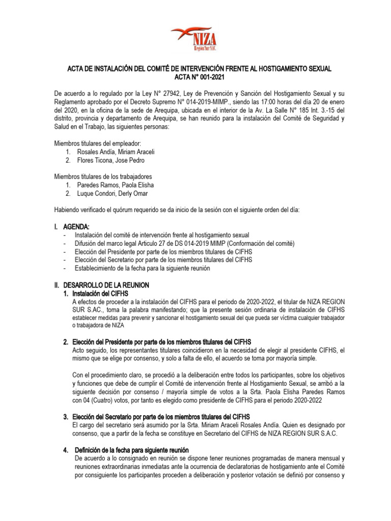 Acta de Instalacion de Comite | PDF | Gobierno