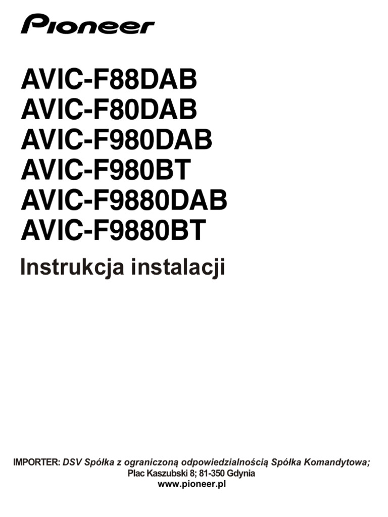 Radio Avic-F80 - f980 | PDF