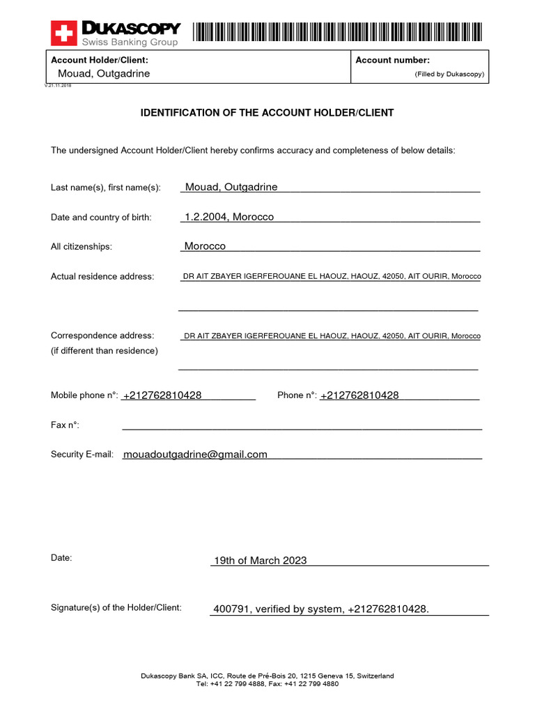 Account Opening Documentation | PDF | Foreign Exchange Market | Option ...