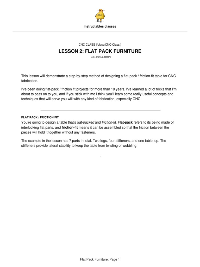 Flat Pack Table Design | PDF