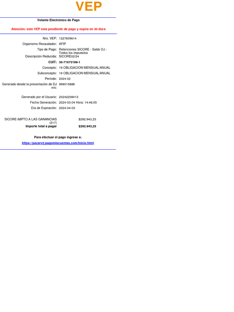 afip_vep_cuit_30716731991_nrovep_1227609614 | PDF