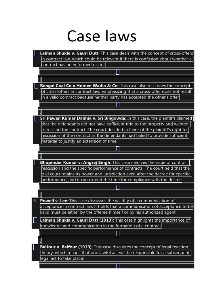 Case Laws | PDF | Common Law | Consent
