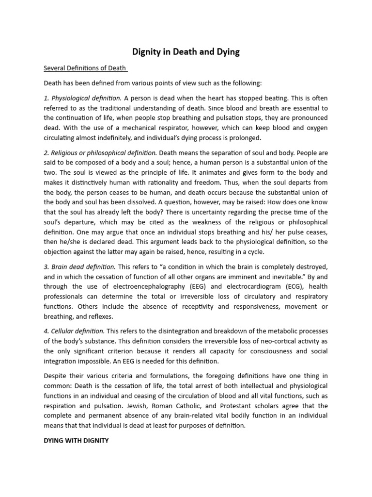 Dignity in Death and Dying | PDF | Cardiopulmonary Resuscitation ...