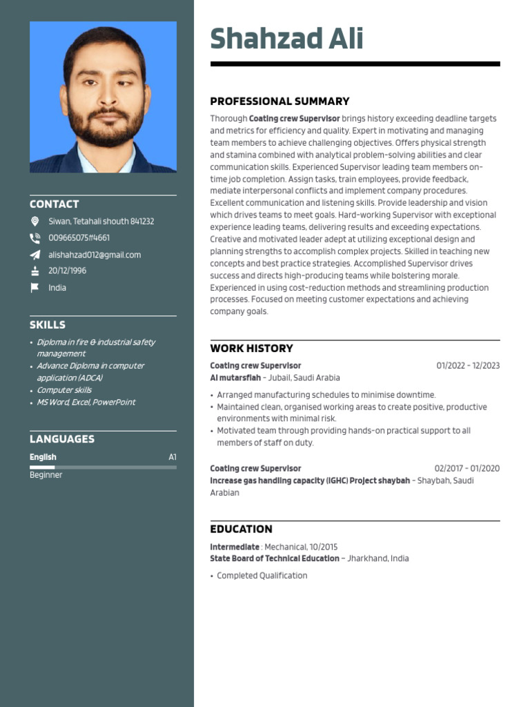 Shahzad Ali CV | PDF | Goal | Leadership