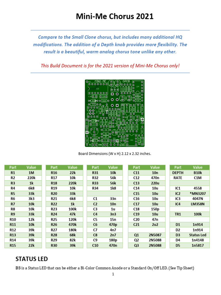 MN3207 Pinout for Mini-Me Chorus 2021 | PDF | Printed Circuit Board | Diode