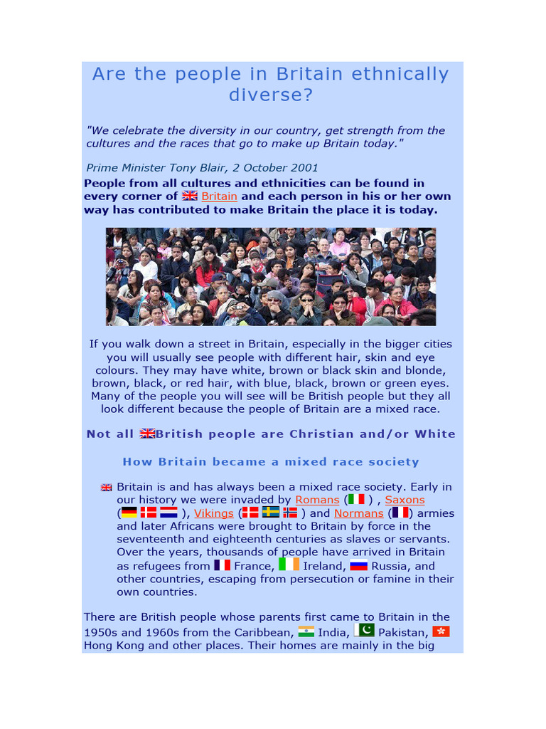 Britain Ethnically Diverse | PDF | United Kingdom | British Empire