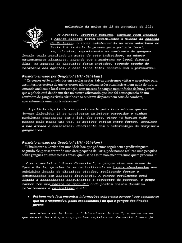 Relatório - Chacina de Nanterre | PDF