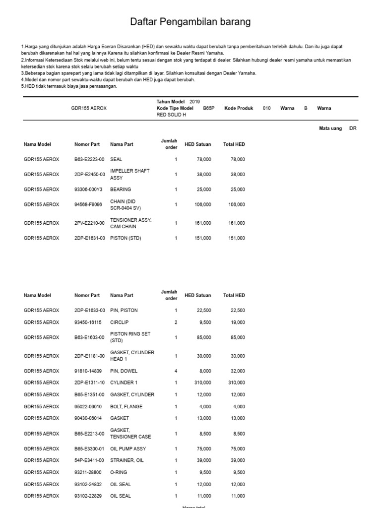 Yamaha Parts Catalogue Pdf