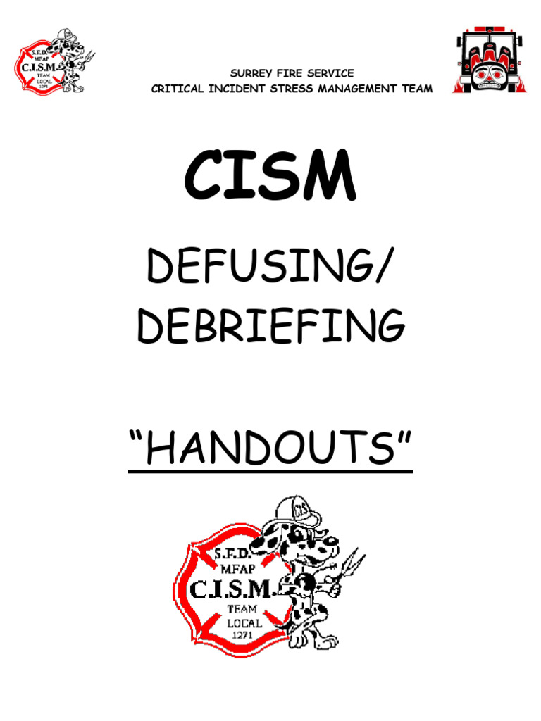 Defusing Handout | PDF | Psychological Trauma | Stress (Biology)