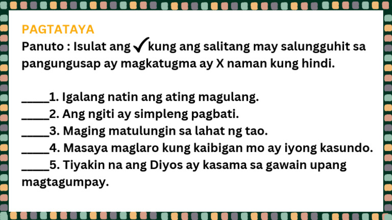 Salitang Magkatugma (Pagtataya) | PDF