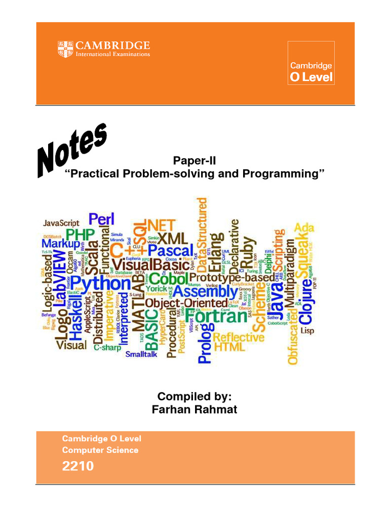 Notes Paper 2 | PDF | Algorithms | Boolean Algebra