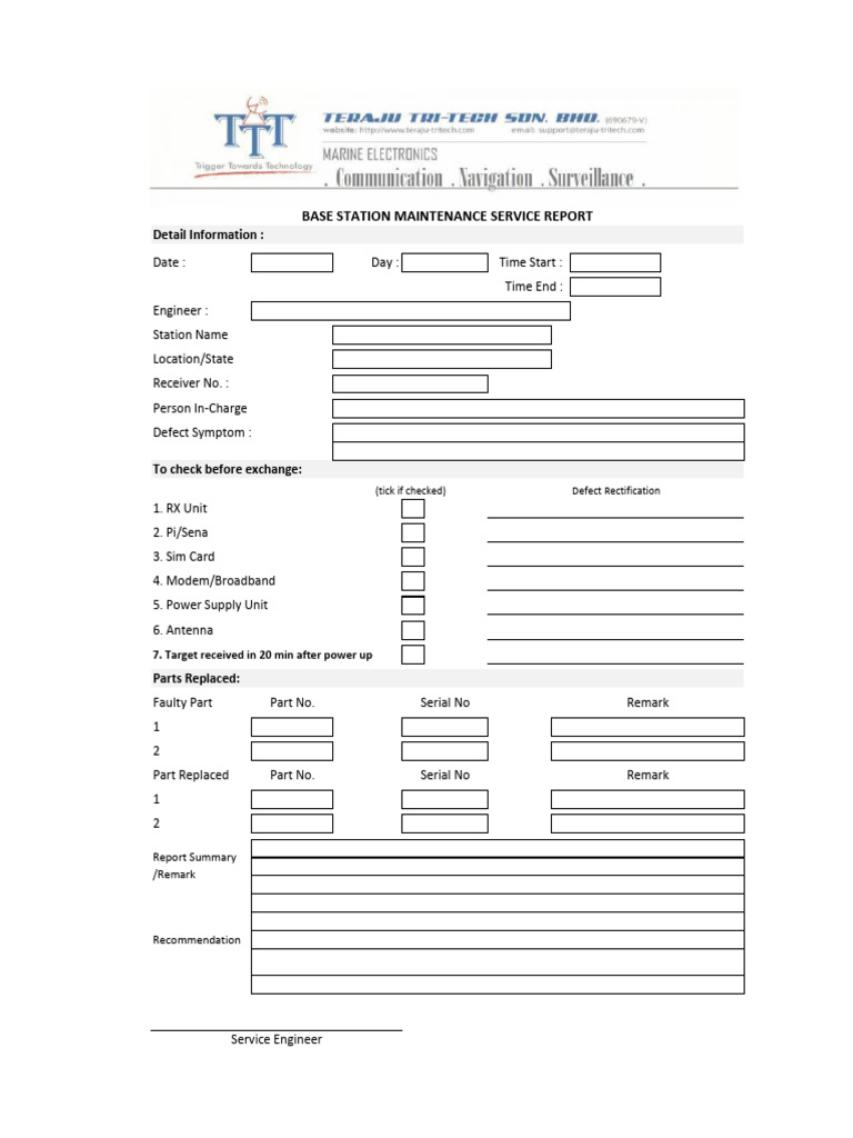 Base Station Maintenance Report | PDF
