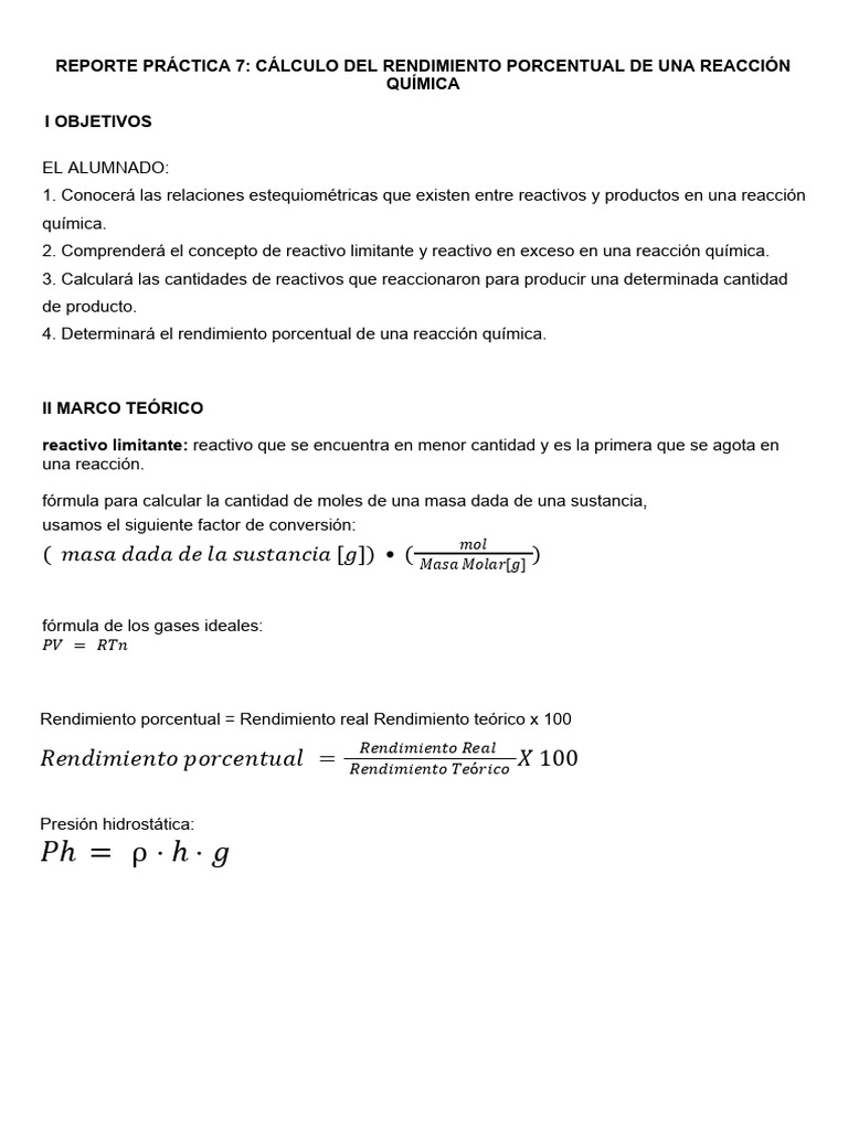 Reporte 7 Sin Caratula | Descargar gratis PDF | Pascal (Unidad) | Gases