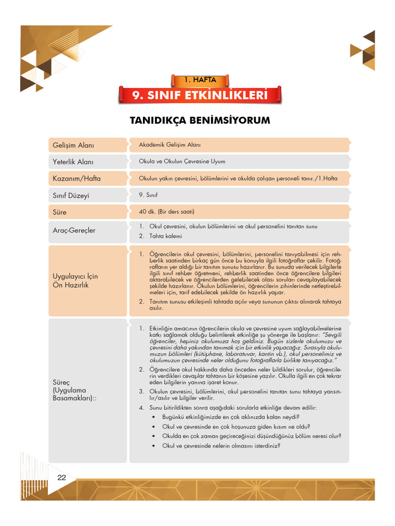 Ortaogretim Reh Etkinlik1 | PDF