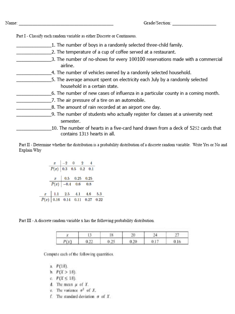 Activity - Stat and Probability | PDF | Probability Distribution ...