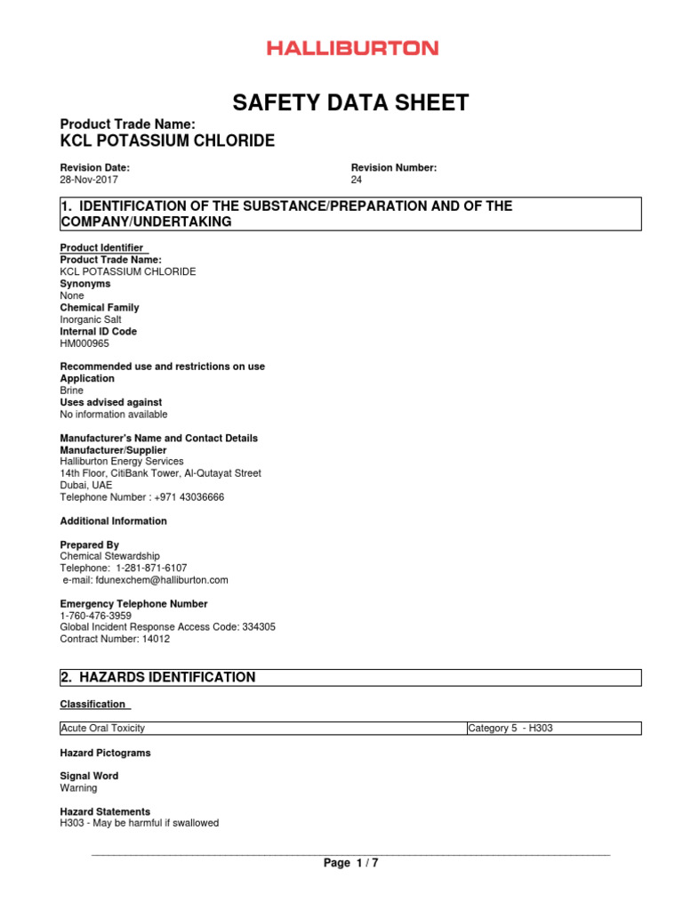 HM000965 Kclpotassiumchloride MTR Ar en | PDF | Potassium Chloride ...