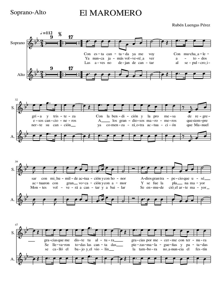 El Maromero Soprano Alto | PDF